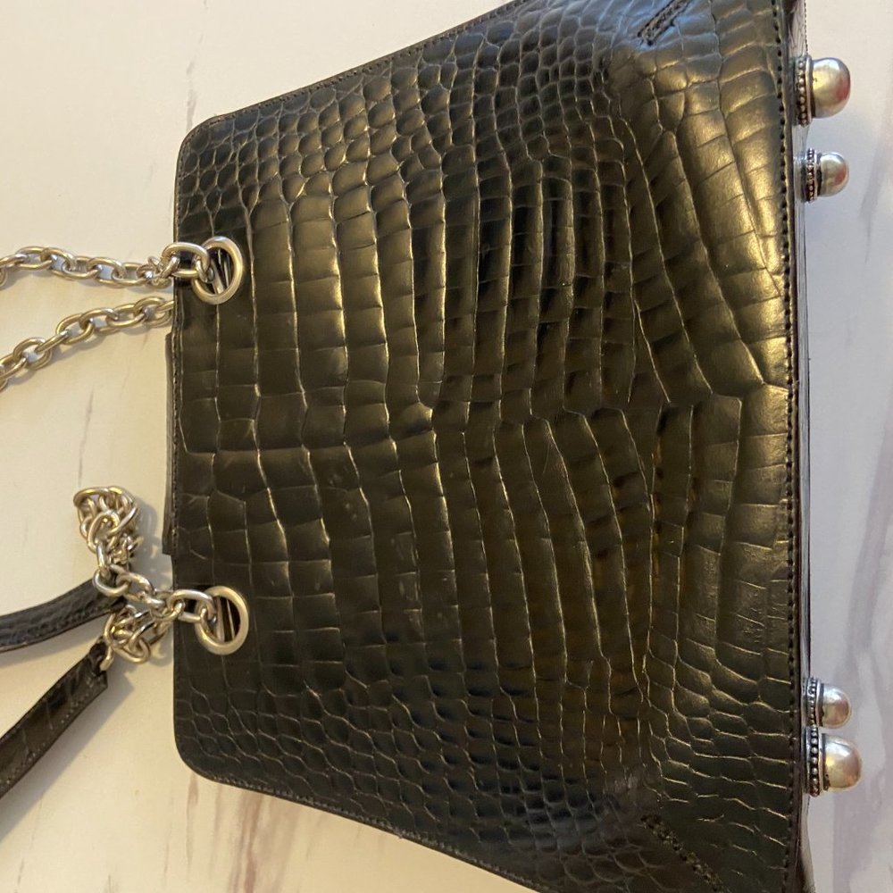 Vincenza Croc-Embossed Leather Purse - Gem